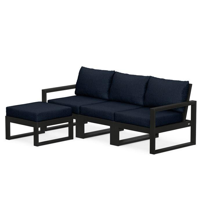 Polywood: EDGE 4-Piece Modular Deep Seating Set with Ottoman